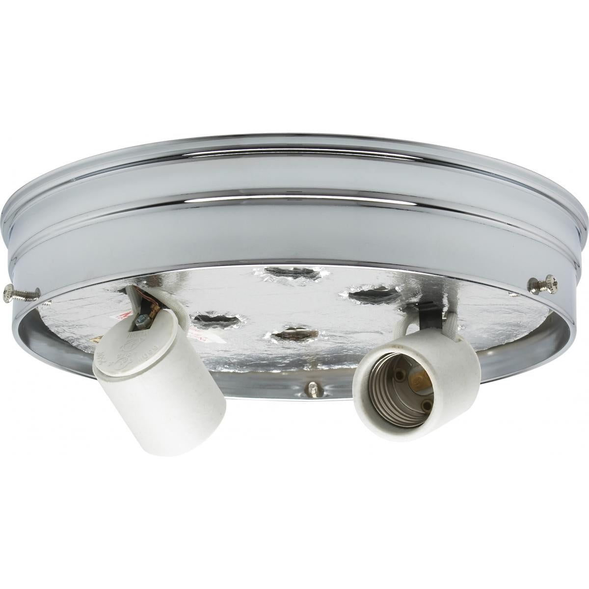 Satco 90-757 Two Light Ceiling Pan, Chrome — Dulles Electric Supply